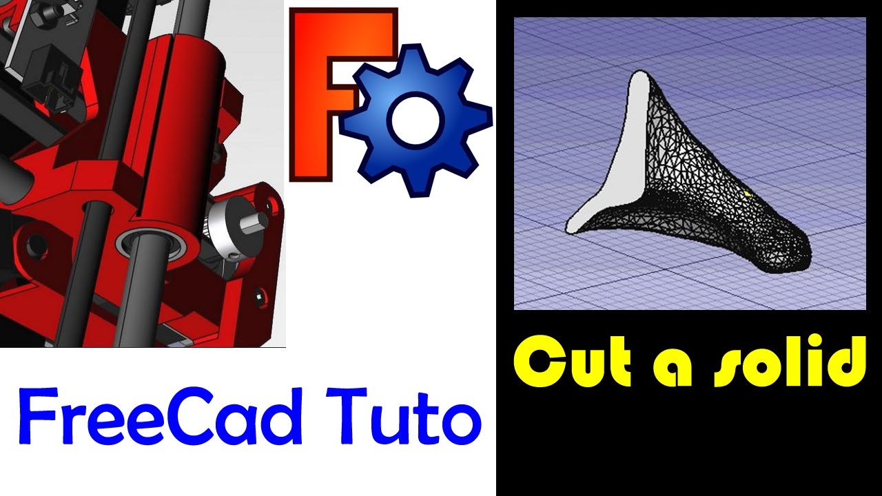 FREECAD TUTOS: how to cut a solid shape - YouTube