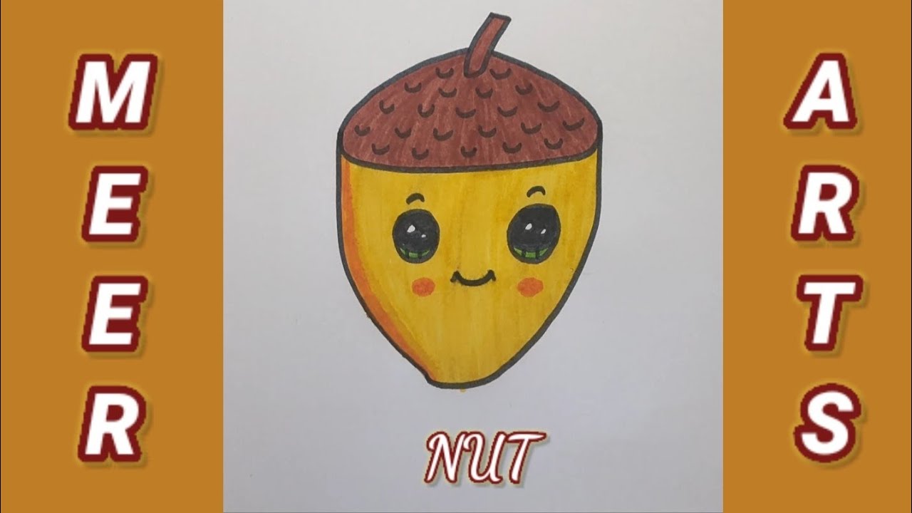 How to draw a Nut, Drawing Tutorial For Beginners &Kids, Step By Step ...
