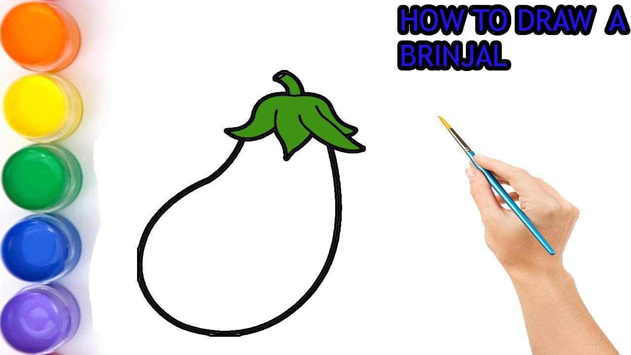 HOW TO DRAW A BRINJAL FOR KIDS ||STEP BY STEP AND EASY EASY || ART ...