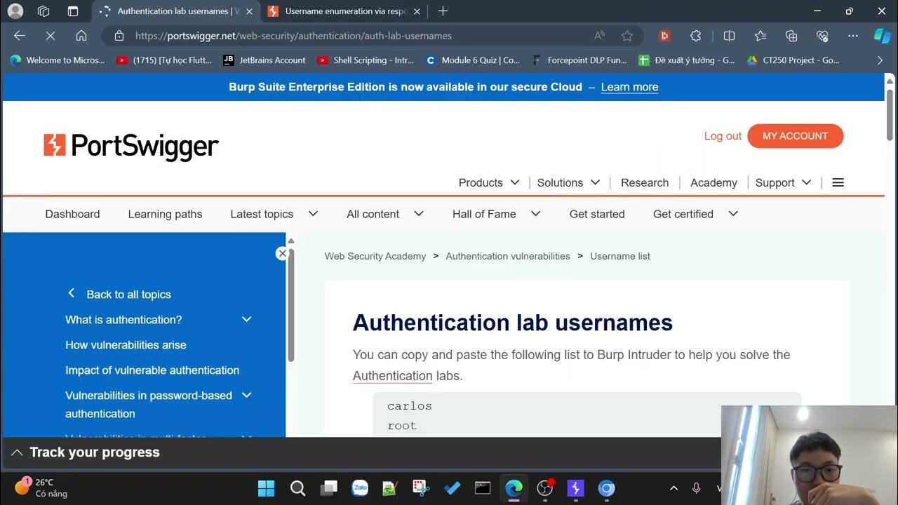 IAW301 - Lab 2: Username Enumeration via Response Timing - Nguyễn Huy Thành - HE170128 - YouTube