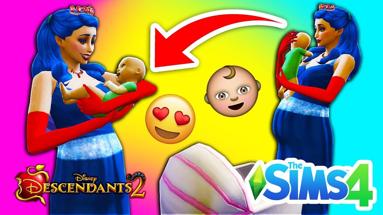 DESCENDANTS 2 Sims 4 👶 EVIE HAS A BABY!! 👦 BOY OR GIRL? 👧 Disney's ...