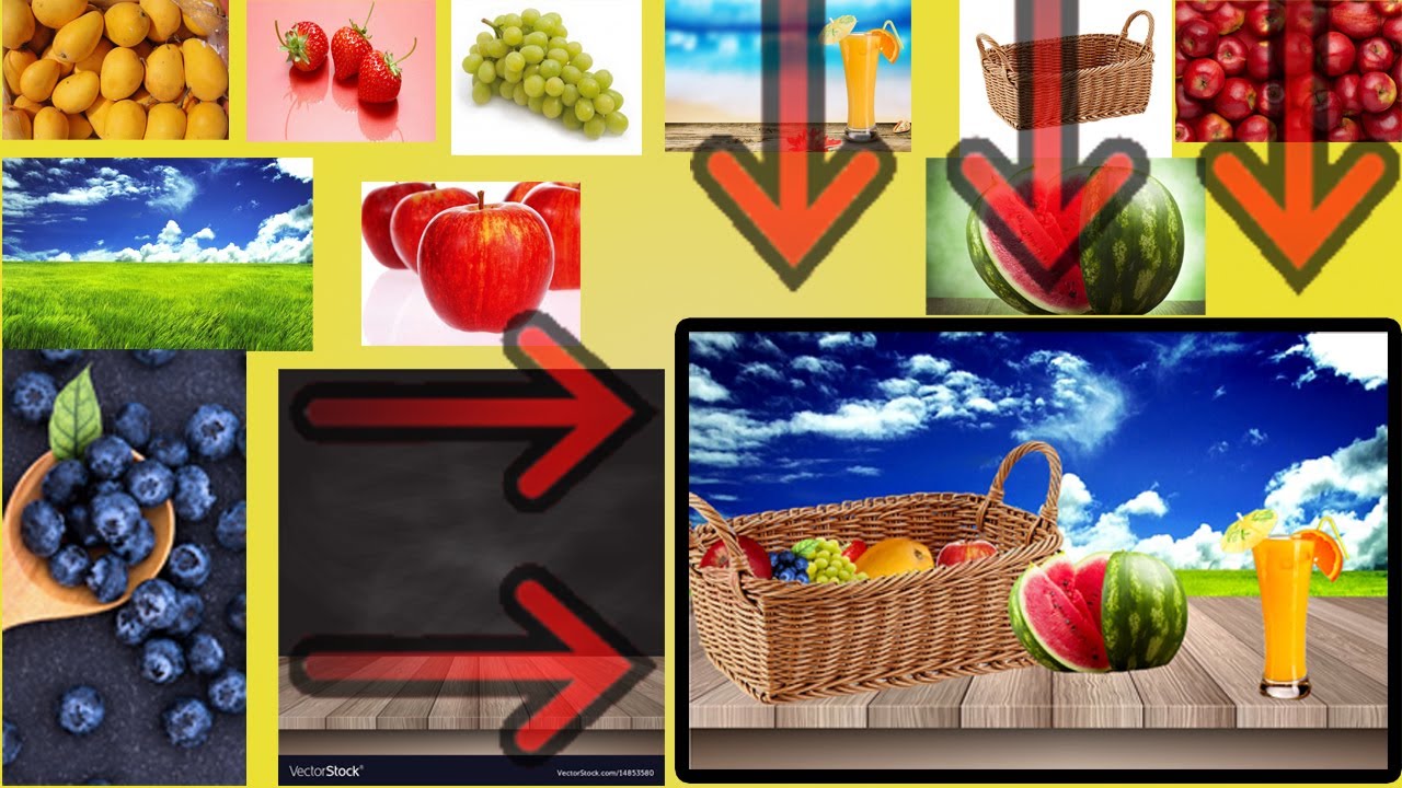 Make a fruit basket with Photoshop - YouTube