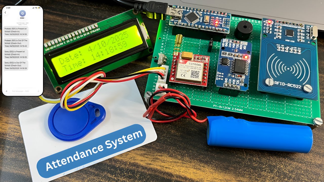 RFID & GSM Based Student Attendance System with SMS Alert Using RC522 ...