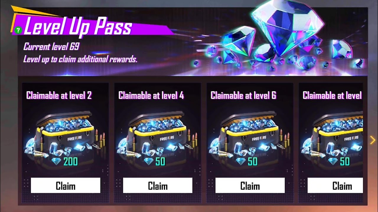 Get Free 800 Diamonds in New Level up Pass Event | Free 200₹ Redeem ...