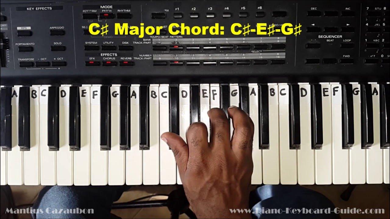 How to Play the C Sharp Major Chord - C# - on Piano and Keyboard - YouTube