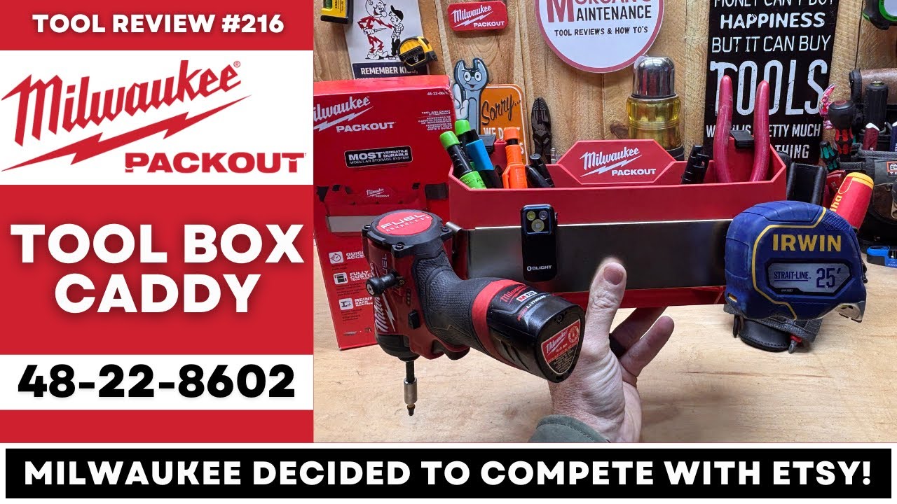 Milwaukee PACKOUT Rail Accessories - Tool Box Caddy Rack 48-22-8602 ...