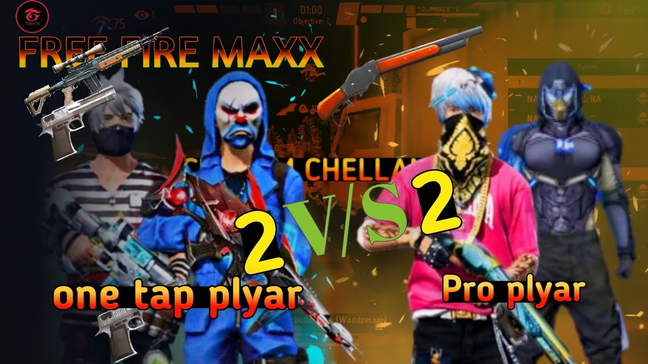 Free fire maxx...one tap plyar 2v/2 pro player ............ - YouTube