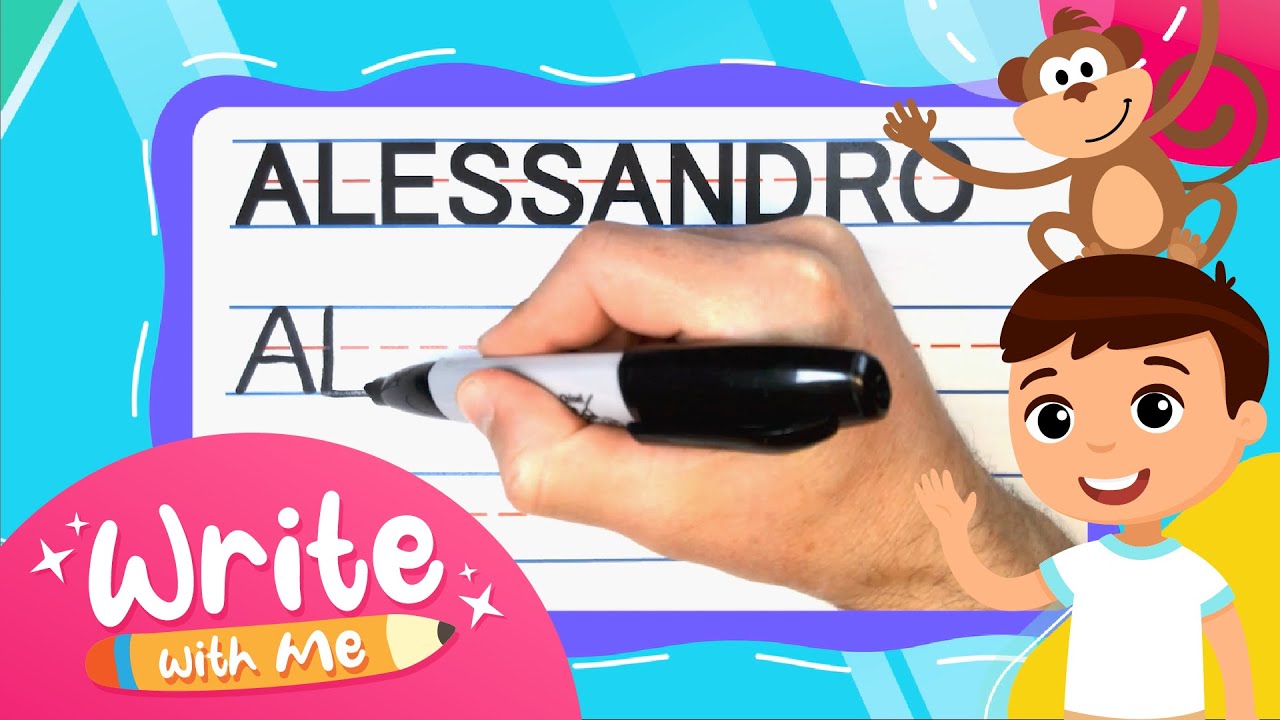 How To Write ALESSANDRO | Write With Me! -- FOR KIDS - YouTube