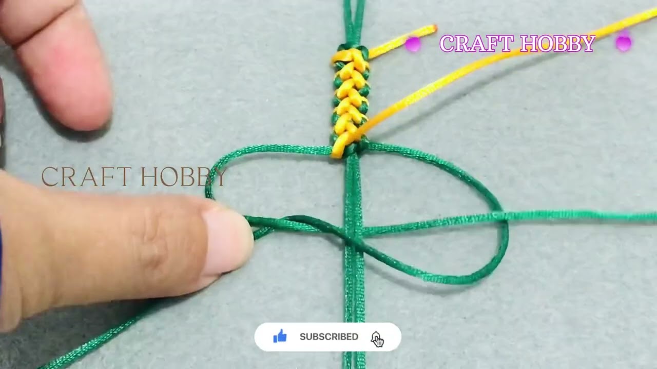DIY Square Knot Macrame Bracelet || Gelang Simpul Tali Satin | Craft ...
