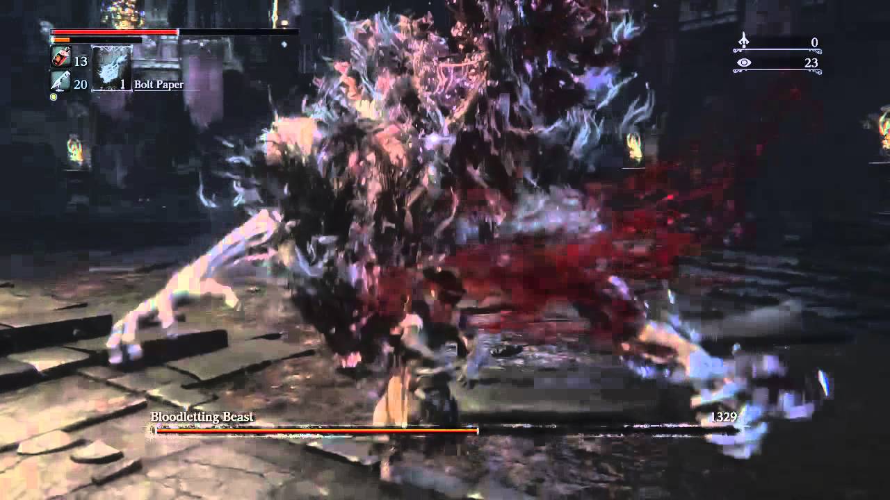 Bloodborne - Dungeon Boss Fight: Bloodletting Beast - YouTube
