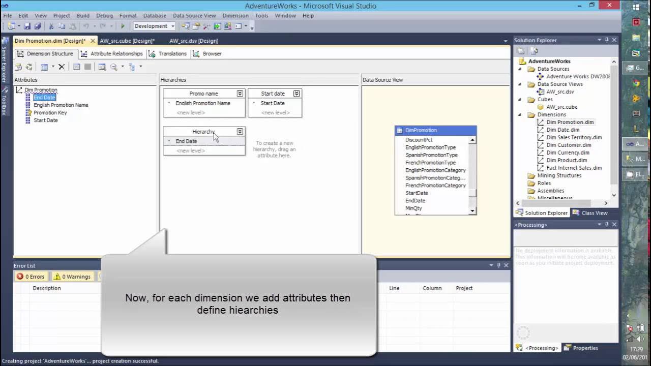 Creating Olap Cube SQL server BI - YouTube