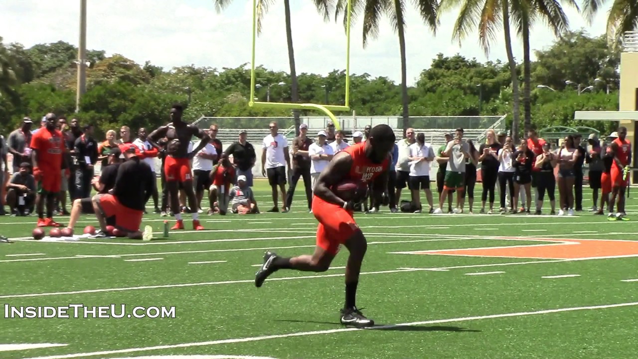 Wide Receiver Malcolm Lewis at Miami Pro Day - YouTube