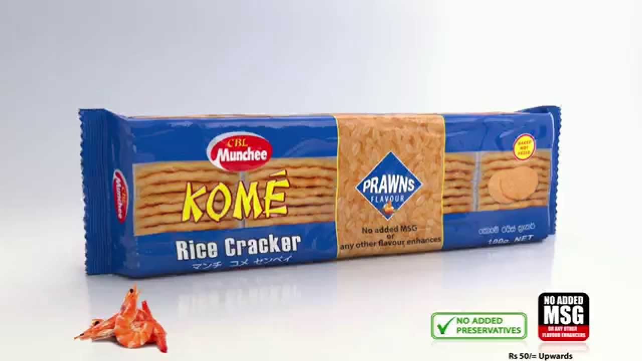 Munchee Kome Rice Cracker - Prawns (English) - YouTube