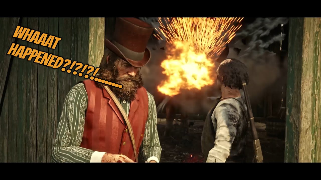 RDR2 - What IF Seamus buys Oil Wagon just before Explosion - YouTube