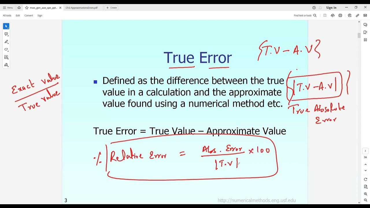 Errors and Approximations in Numerical Methods - YouTube