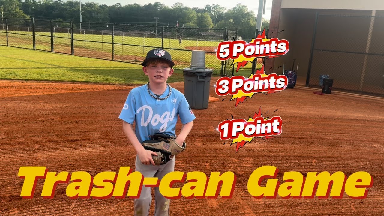 Baseball Trash Can Game! - YouTube