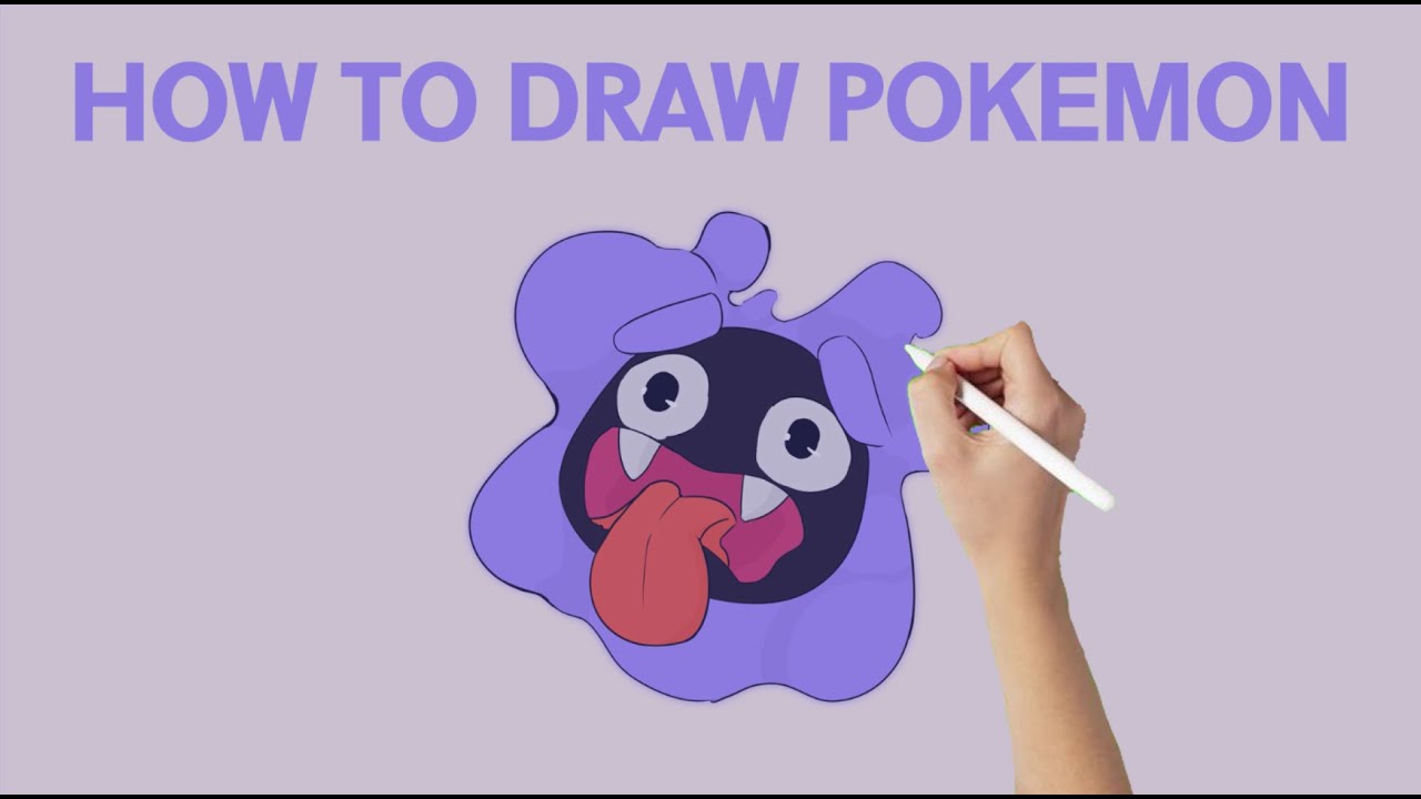 How to draw Pokemon | Gastly - Cute Easy Step By Step Tutorial - YouTube