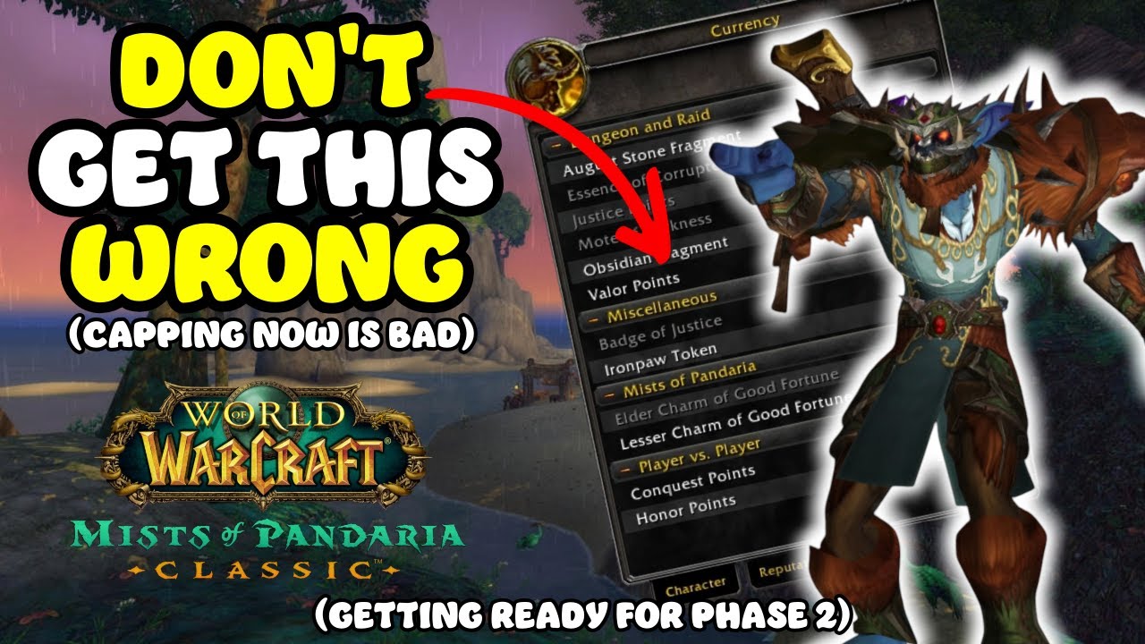 Don't forget this with Phase 2 dropping this week! MoP Classic - YouTube