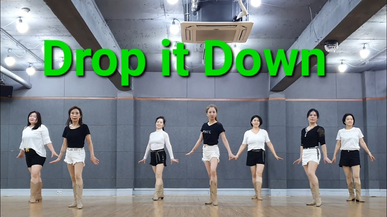 Drop It Down line dance(Intermediate) Demo - YouTube