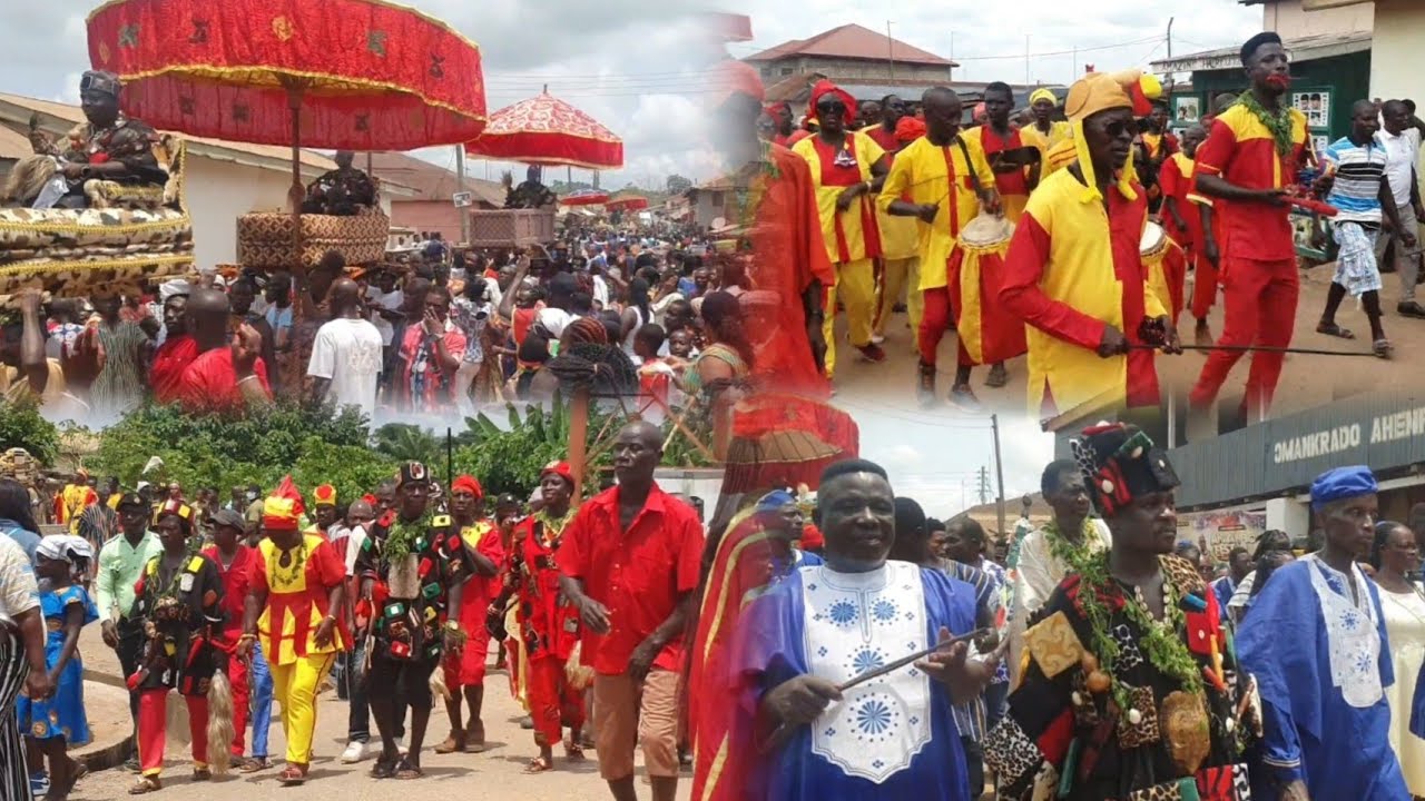 Cultural street procession of gold @Agona Nyakrom Akwambo festival ...