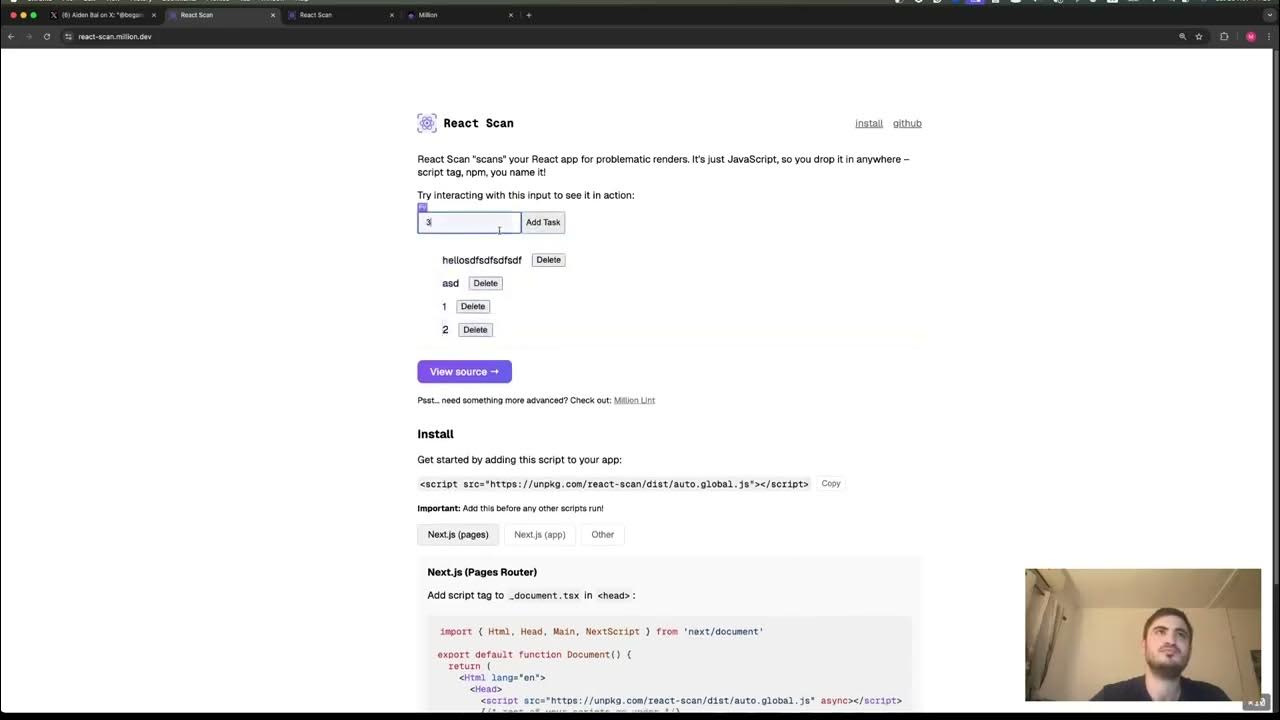 You should really use this tool when solving performance issues in react(react scan) - YouTube