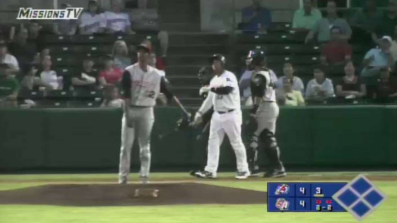 Josh Naylor gets on the board with a two-run blast - YouTube