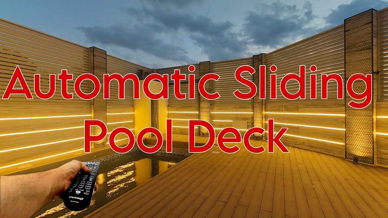 Swimming pool automatic sliding deck #swimmingpool #Wpcdecking - YouTube