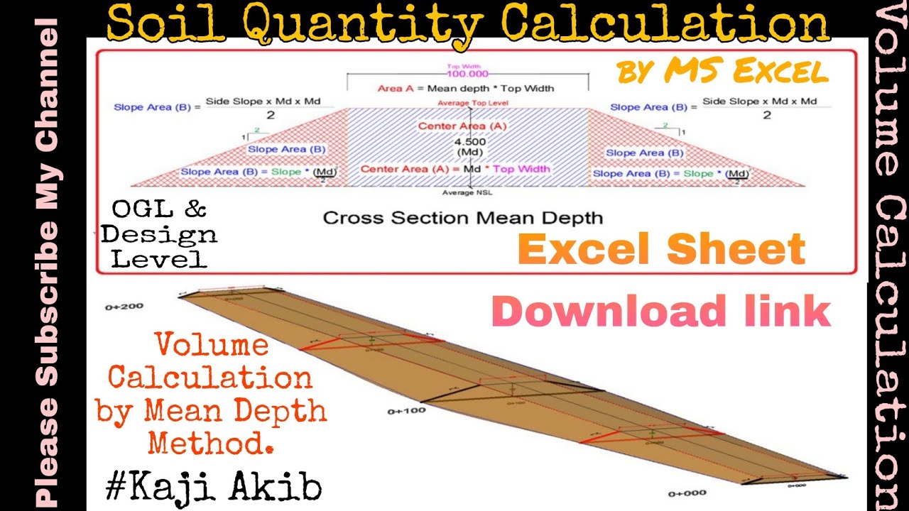 Quantity Calculation by MS Excel . Quantity Calculation By Mean Depth ...