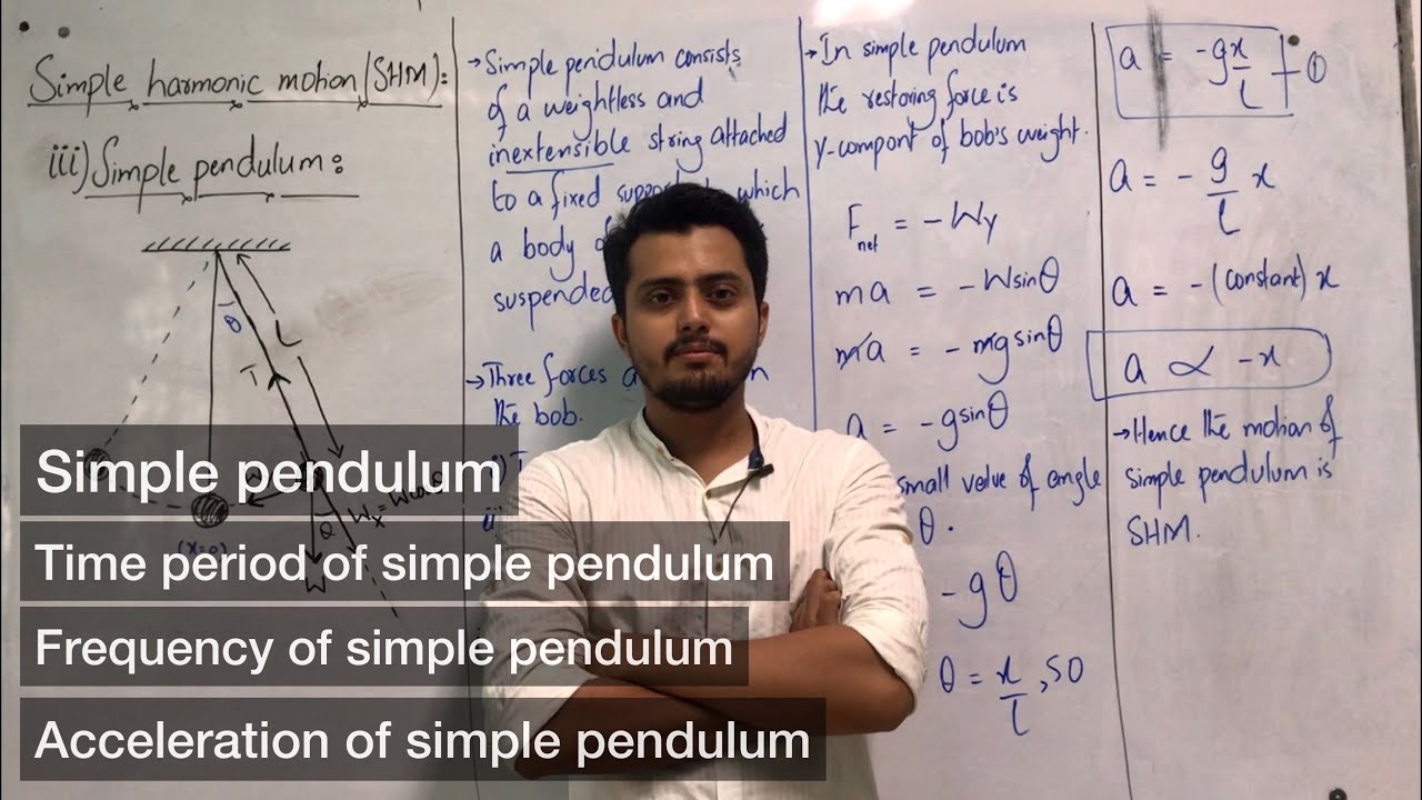 Simple pendulum || Simple harmonic motion || Time period of simple ...