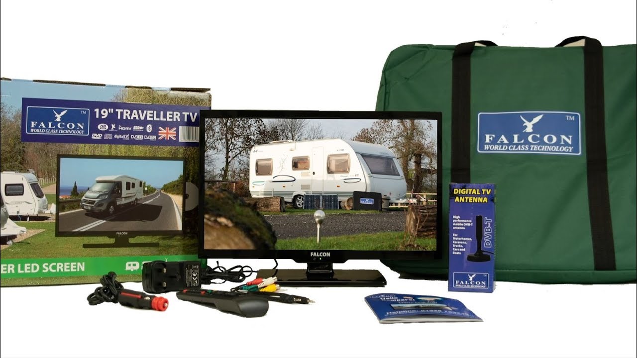 Falcon TV Plus Camping TV Packs with Bluetooth - YouTube