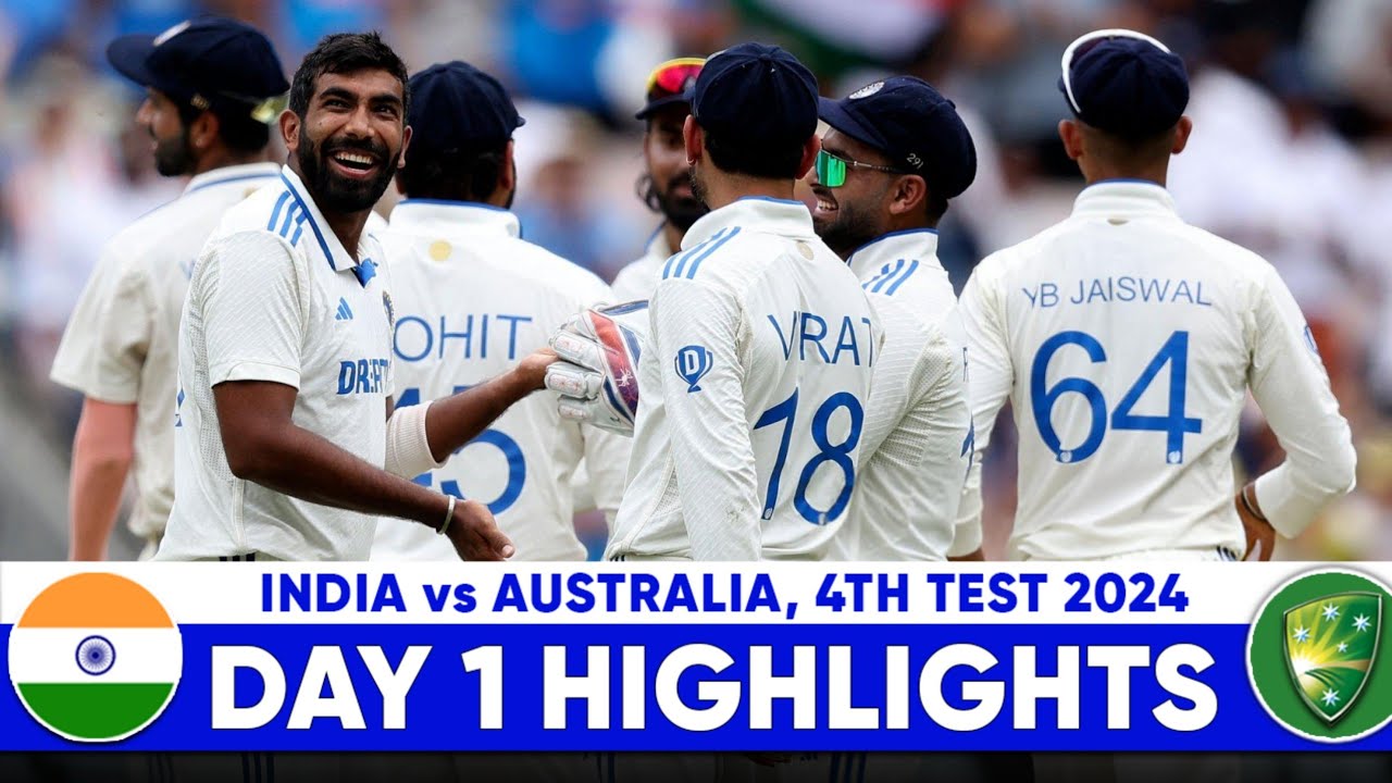 India vs Australia 4th Test Cricket Match Day 1 Full Highlights Cricket ...