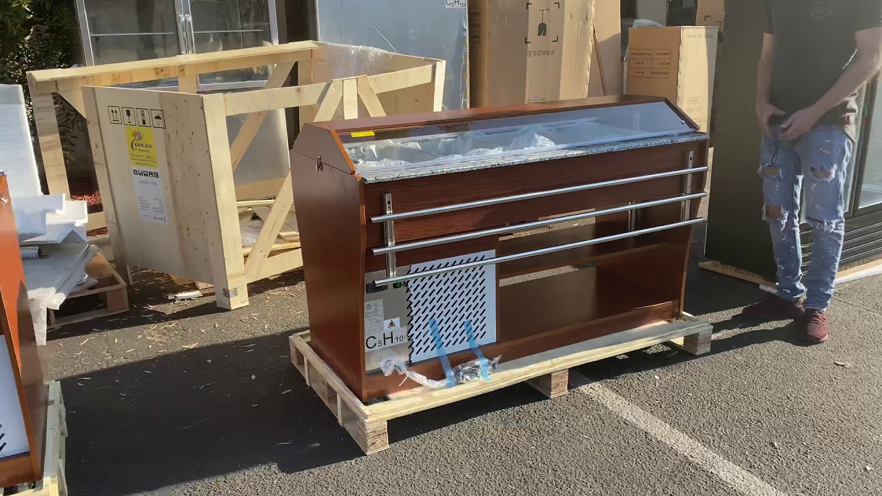 refrigerated cold portable cold food display sandwich prep buffet table ...