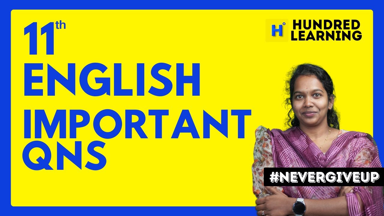 11th English Most Important Questions for Public Exam 2024 - YouTube