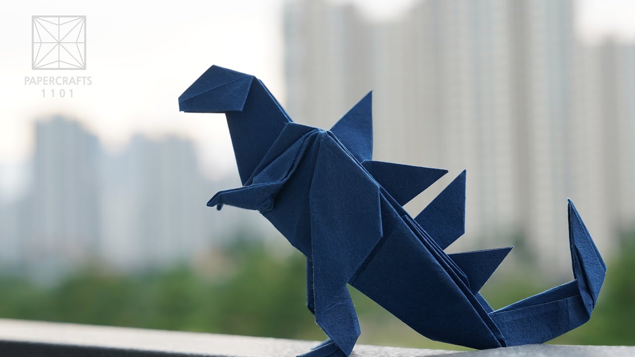 Origami Godzilla (Hiroaki Takai) 折り紙 Oригами Oριγκάμι 折纸 摺紙 พับ 종이접기 ...