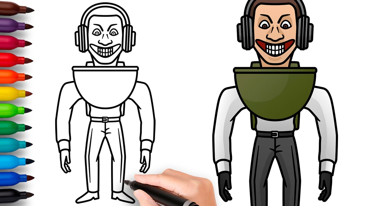 Cara Menggambar Headphones Mutant Skibidi Toilet Menggambar Langkah Demi Langkah Yang Mudah