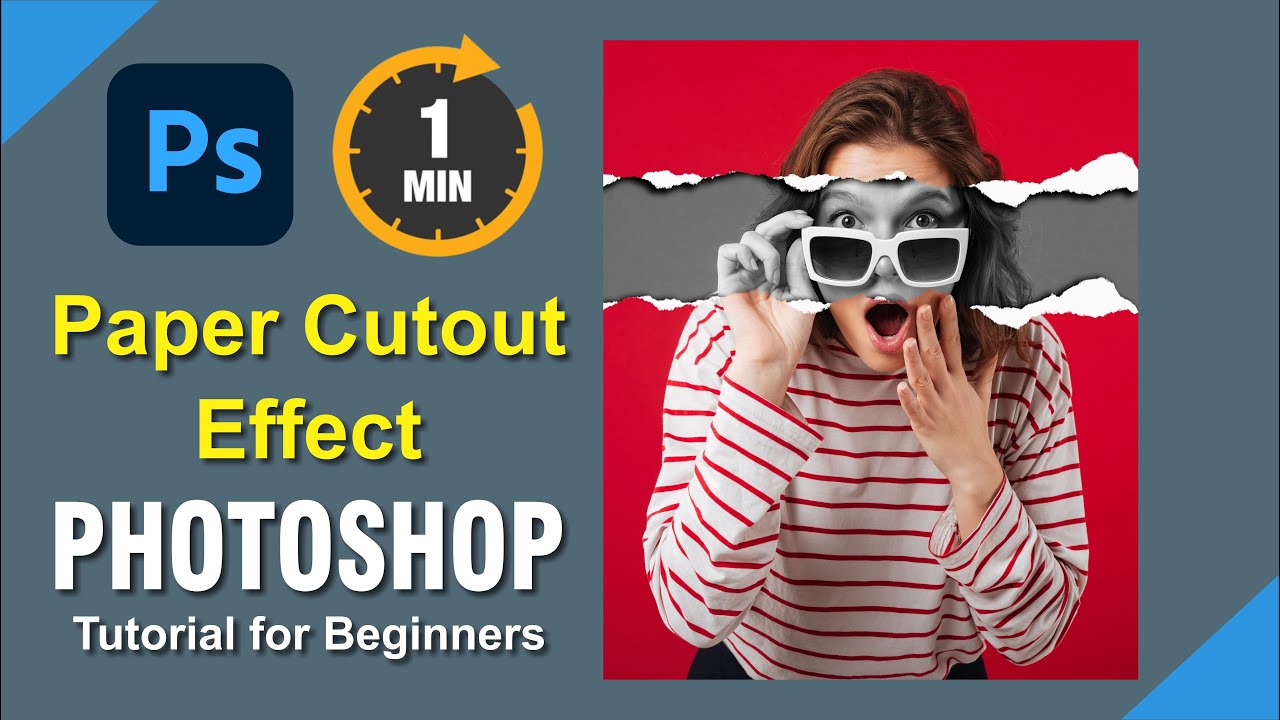 Paper Cutout Effect in 1-min Photoshop Tutorial for Beginners #5 - YouTube
