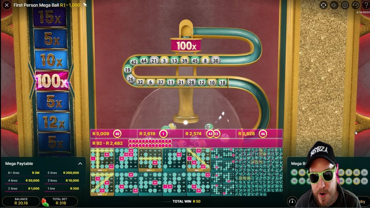 Mega Ball 100x First Person 100x Win (R2 Cards) - YouTube