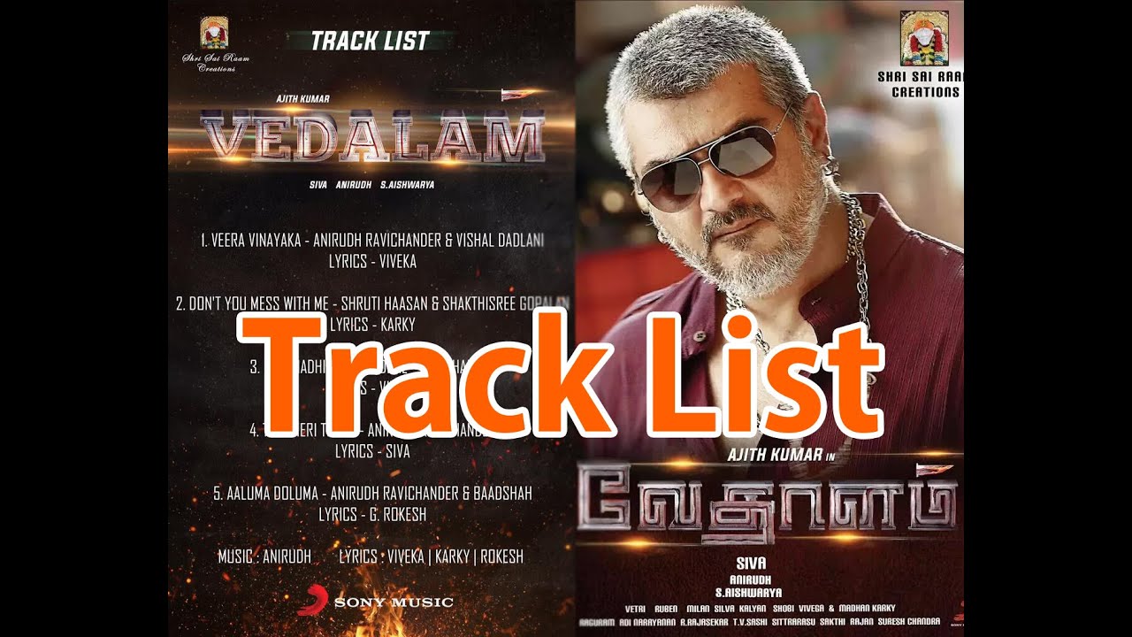 The Official Track List For Vethalam | Ajith | Updates - entertamil.com ...