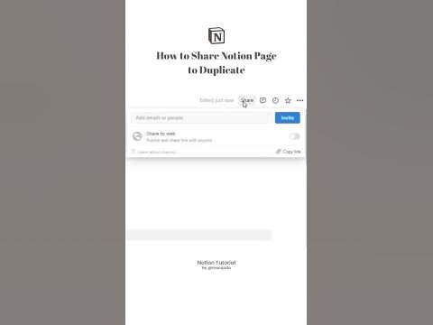 How to Share Notion Page to Duplicate #notion #notiontutorial - YouTube