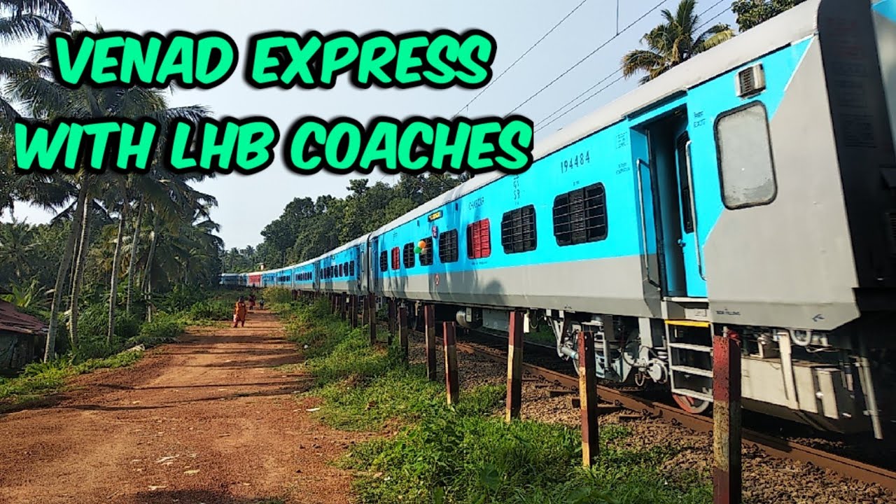 Thiruvananthapuram Shoranur venad express with LHB coaches in Kottayam ...