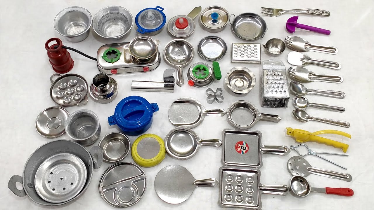 Miniature Steel Full Kitchen Set Collection | Kitchen Set Toy | Clay ...