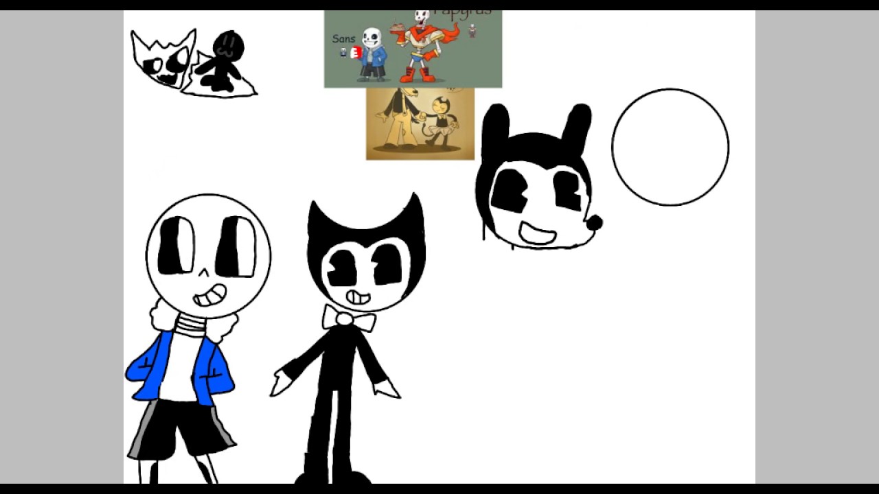 Bendy,Boris,Papyrus,And Sans Also With Gaster Blaster And Ink Monster ...