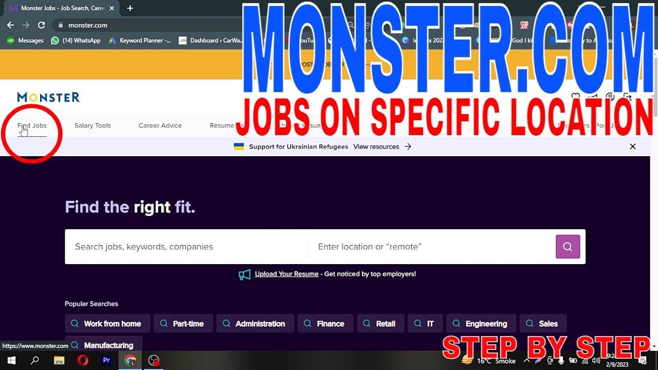 How To Find Jobs Of Specific Location On Monster Jobs 🔴 - YouTube