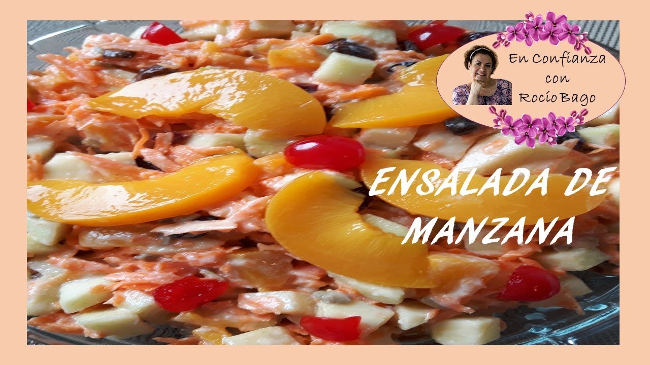 Ensalada de manzana con crema de almendras, vegana, sencilla, económica ...