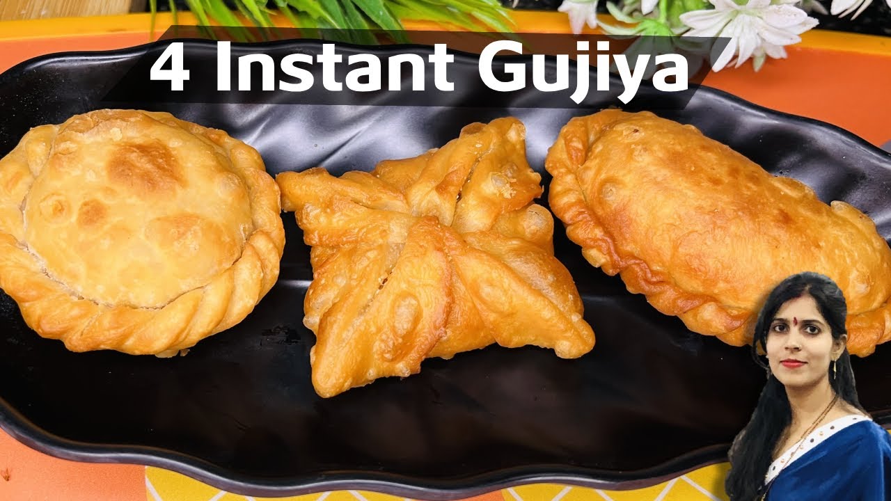 4 Instant Gujiya Recipe | Bihari Pidukiya Recipe | Festival Sweet # ...
