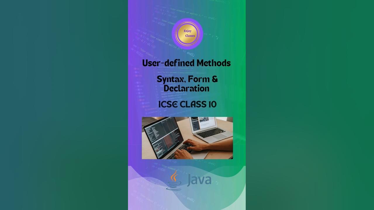 Icse Class 10 User Defined Methods Syntax Form And Declaration Icse