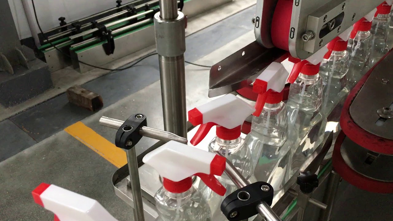 Pump cap Trigger cap capping machine - YouTube