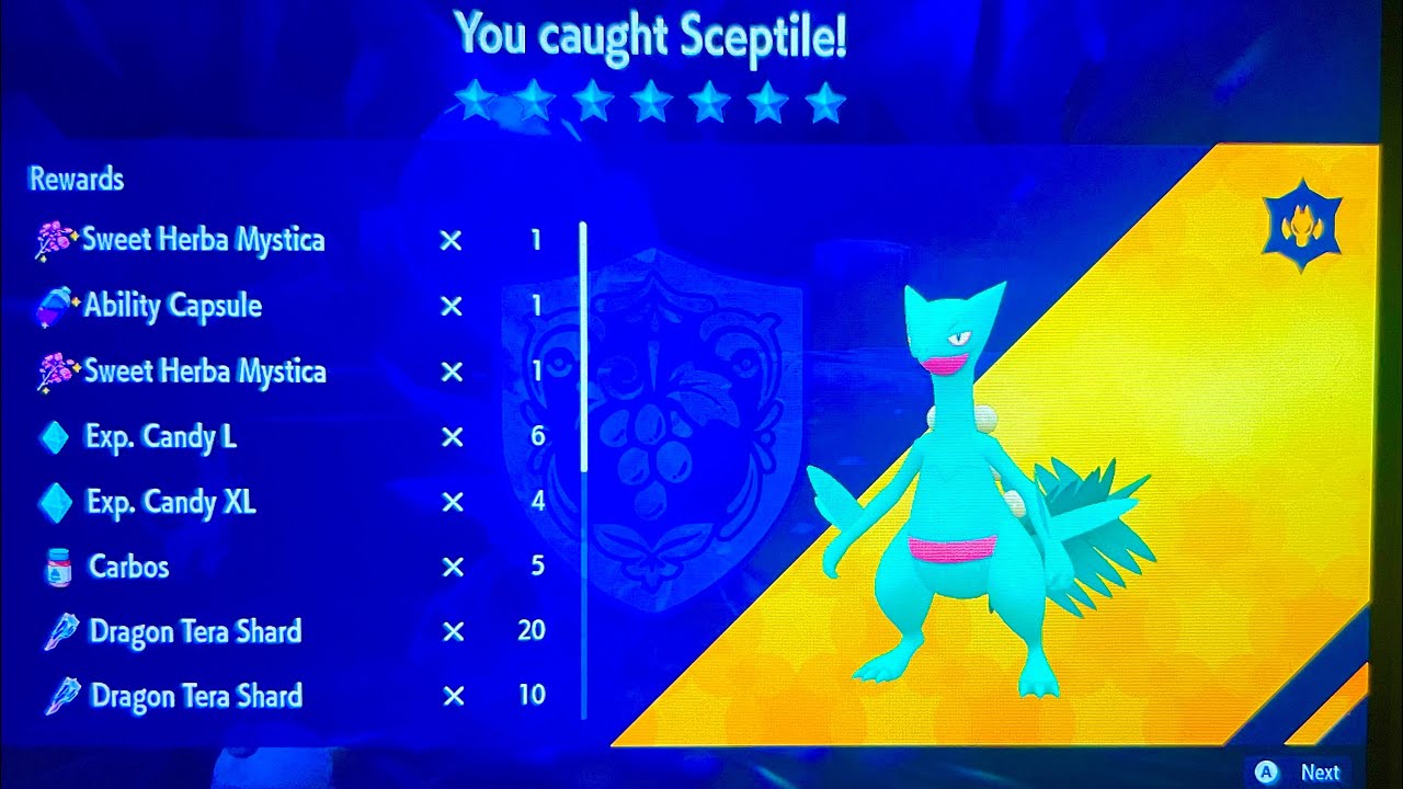 7 STAR SCEPTILE TERA RAID in Pokémon Scarlet & Violet #nintendo # ...