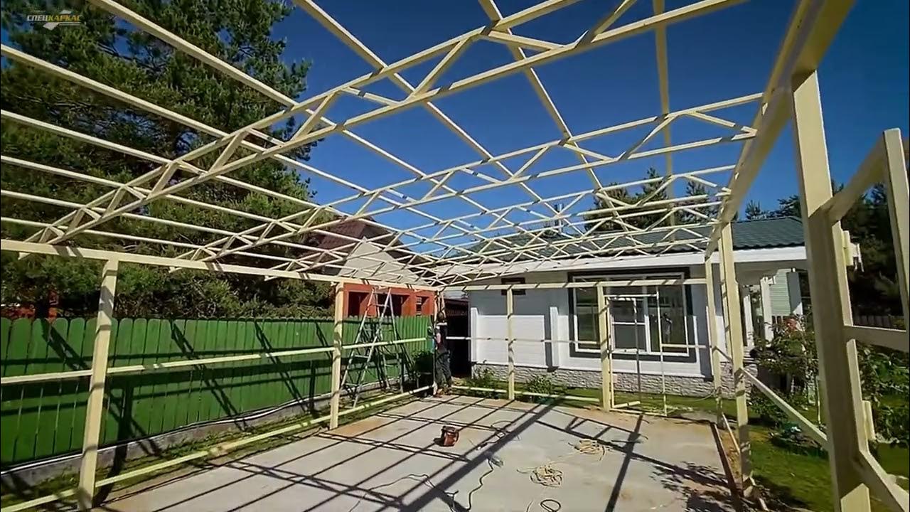 Навес для бассейна из поликарбоната - YouTube
