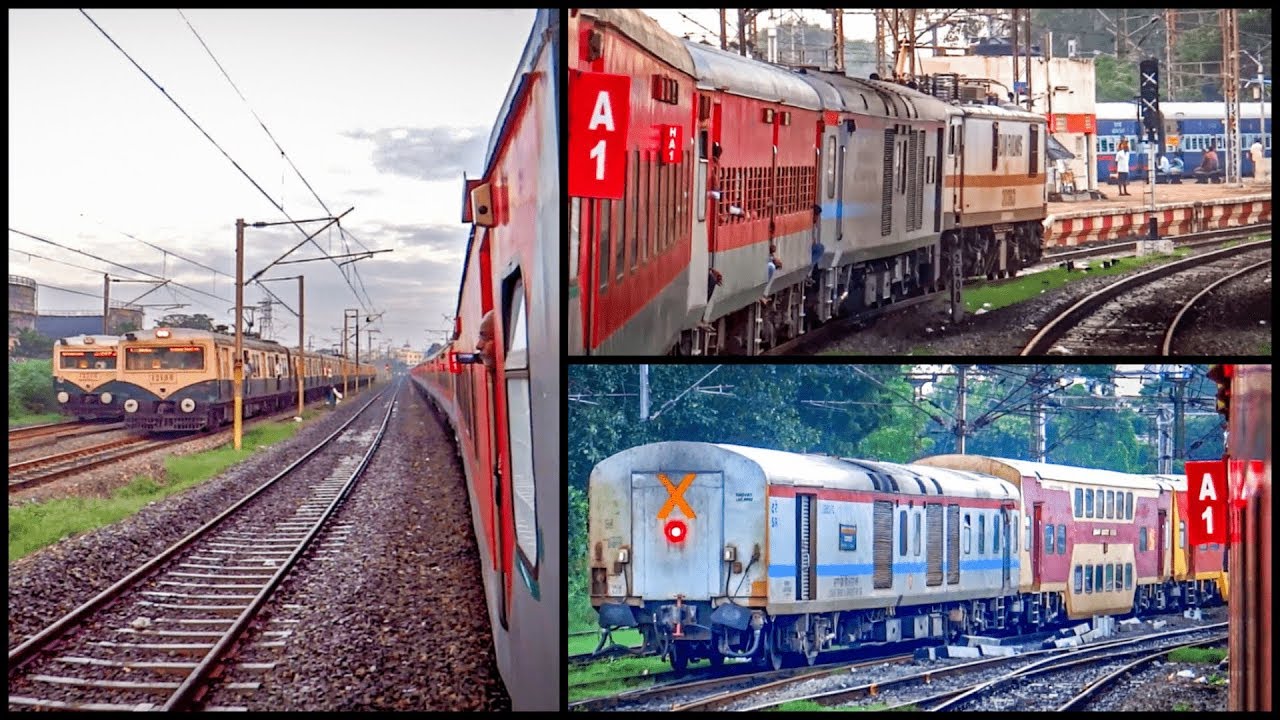 3 Trains parallel with Cheran Exp | RPM WAP-7 | Chennai Central ...